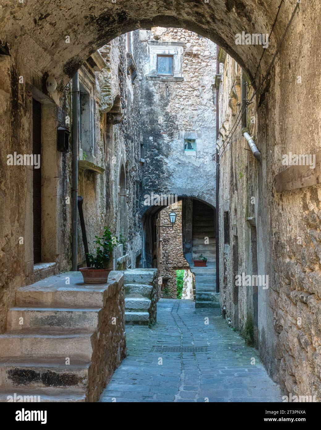 Scenic sight in the beautiful village of Castelvecchio Calvisio ...