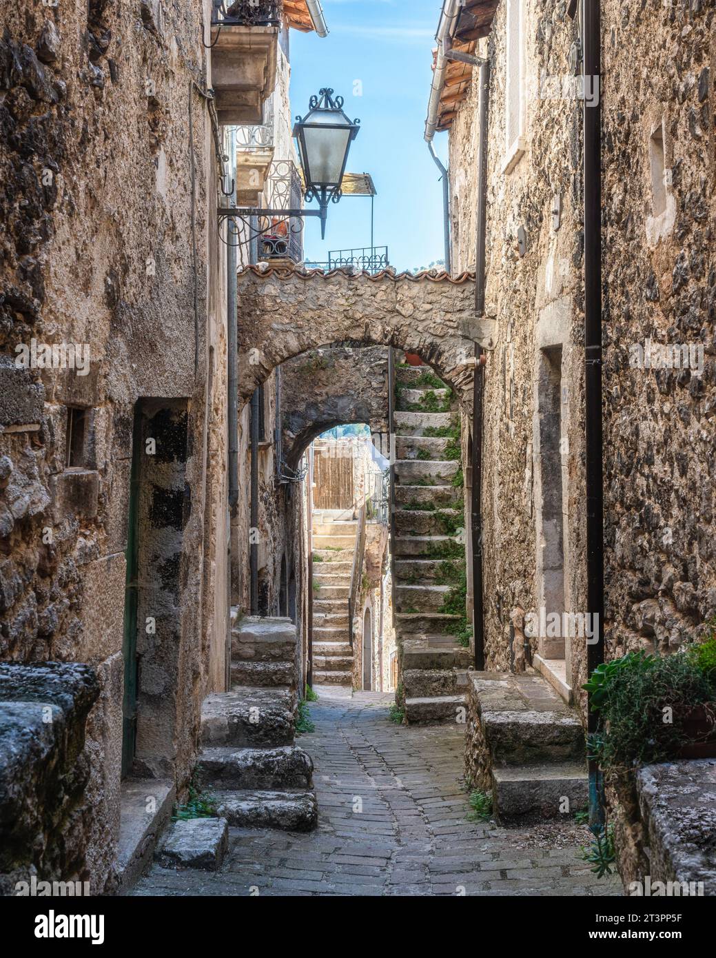 Scenic sight in the beautiful village of Castelvecchio Calvisio ...