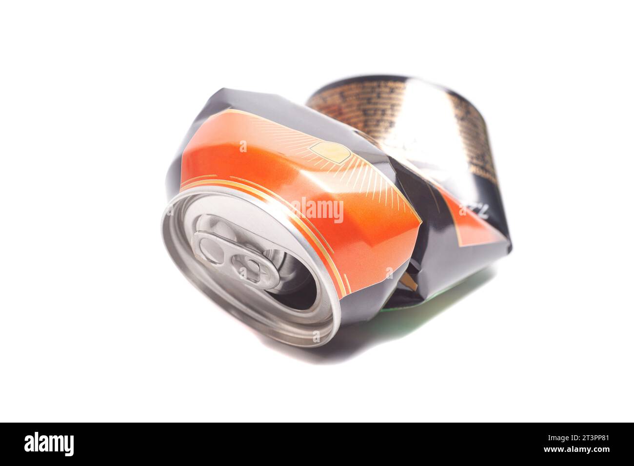 Empty crumpled can from energy drink or beer Stock Photo - Alamy