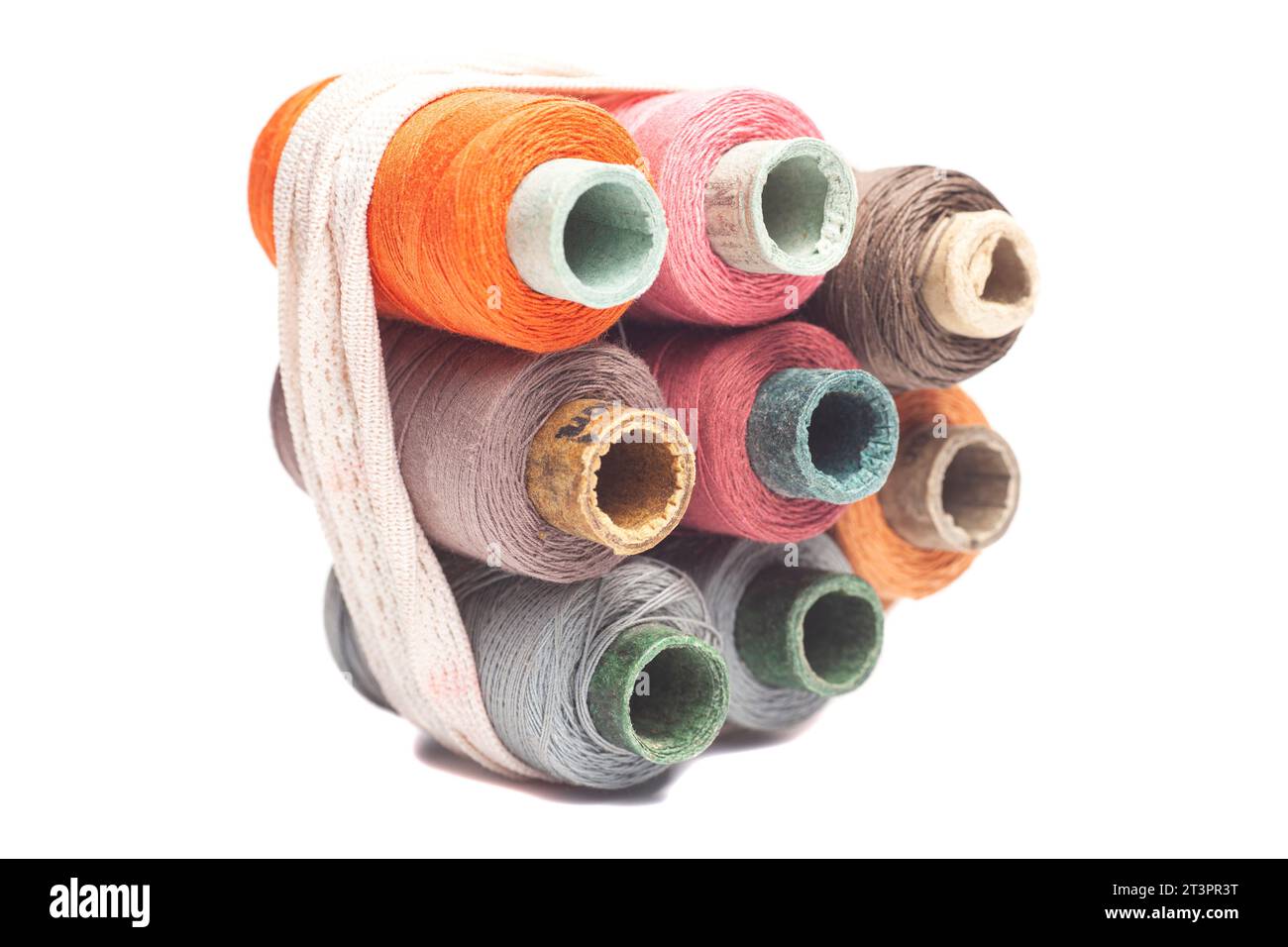 Spool threads silk fabric Cut Out Stock Images & Pictures - Alamy