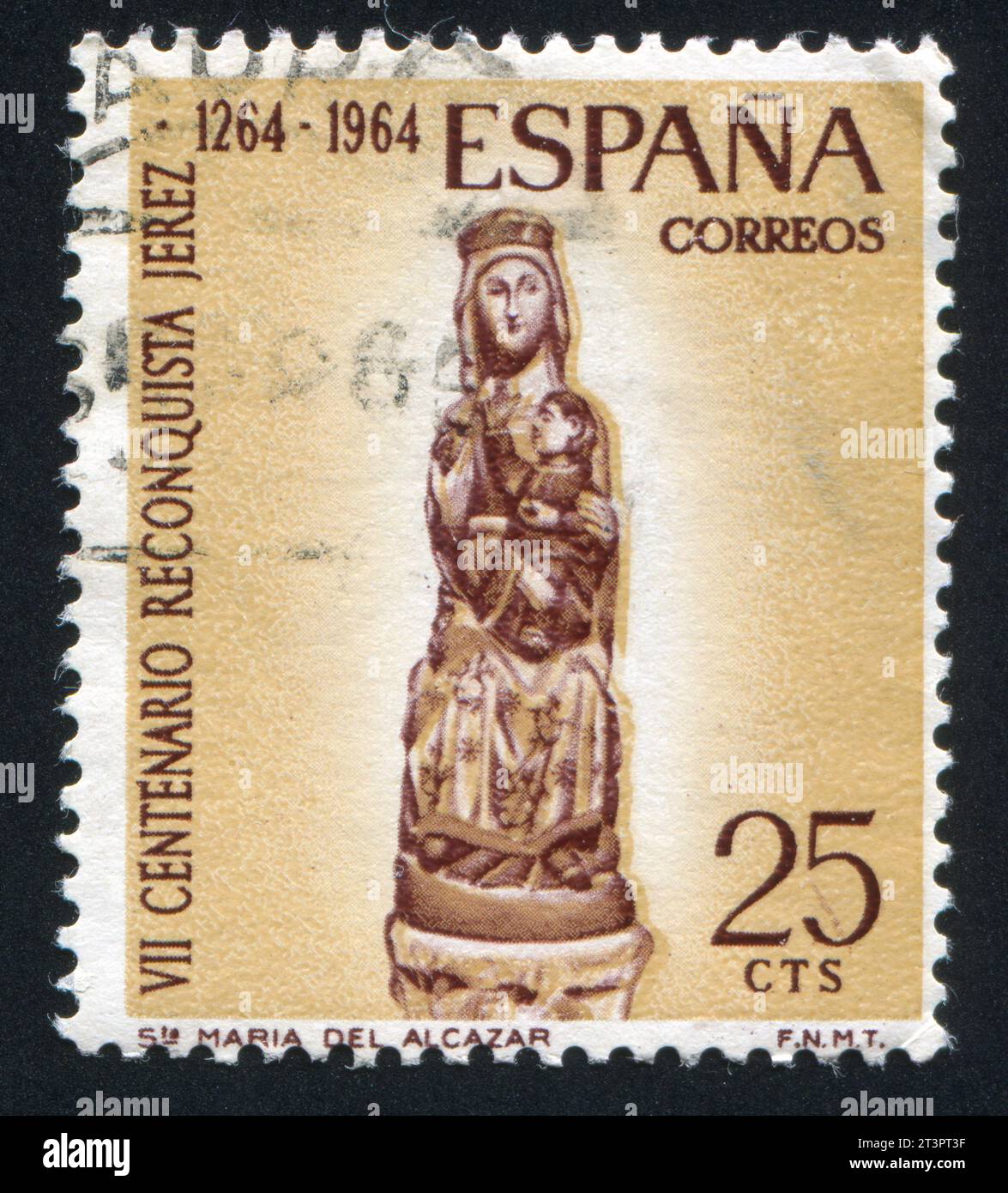 SPAIN - CIRCA 1964: stamp printed by Spain, shows Virgin of Alcazar ...