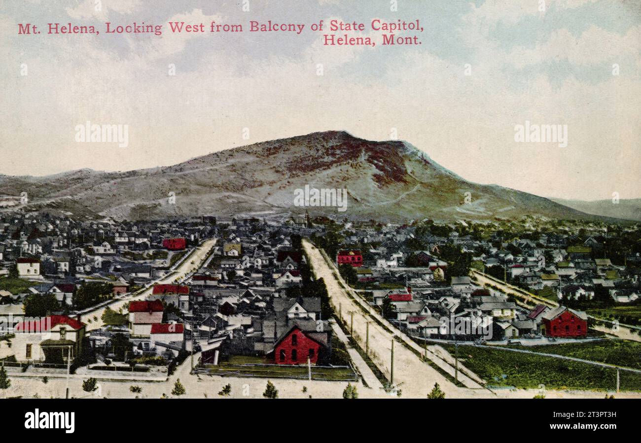 Mt Helena, from Balcony of State Capitol, Helena Montana, approx early ...