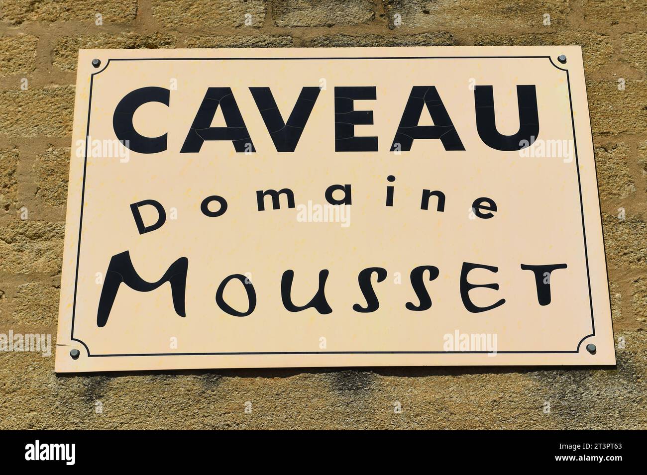 Signage for vinyard Mousset at Chatueax neauf du pappe Marseille ...