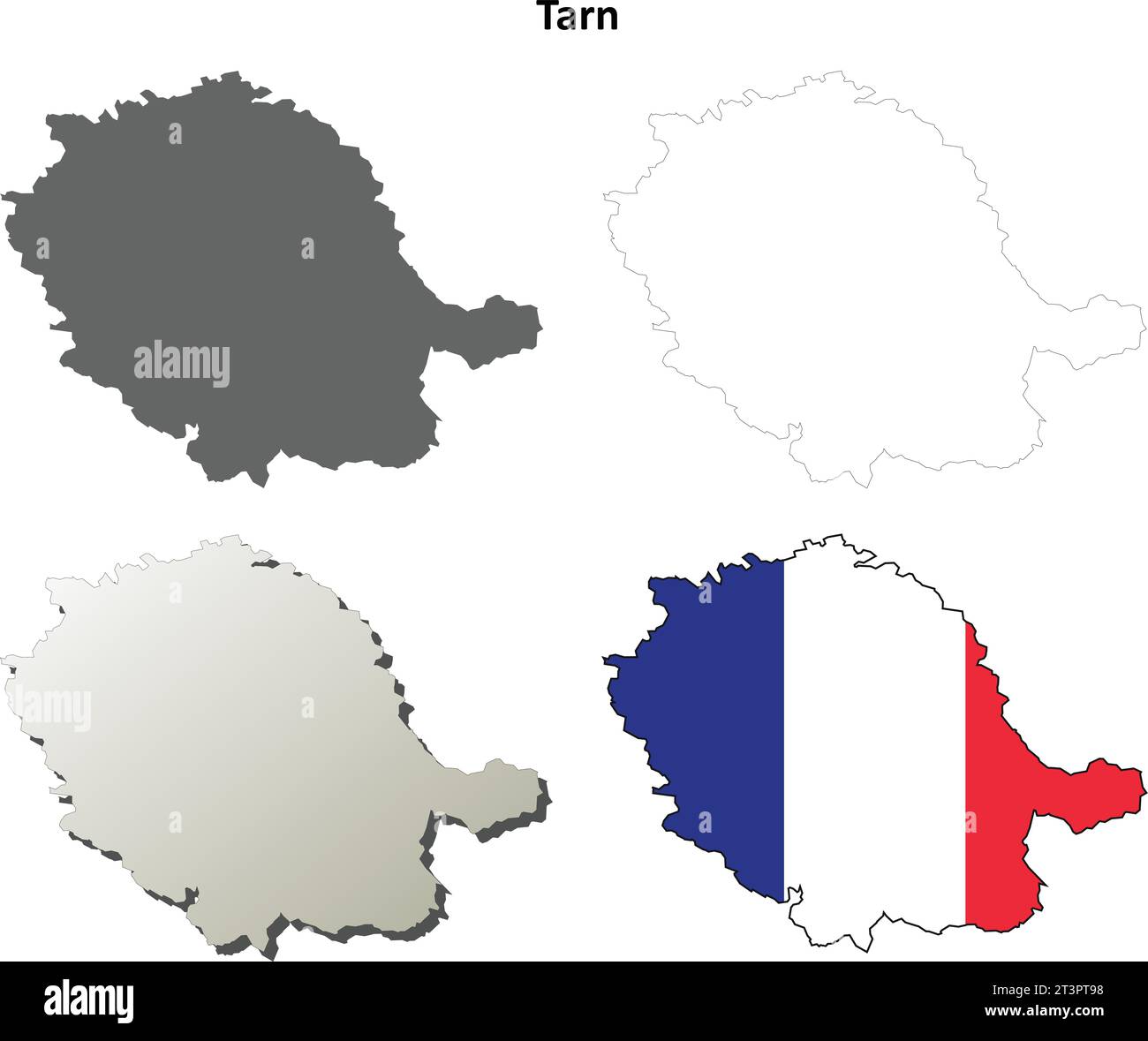 Tarn midi-pyrenees outline map set Royalty Free Vector Image Stock ...
