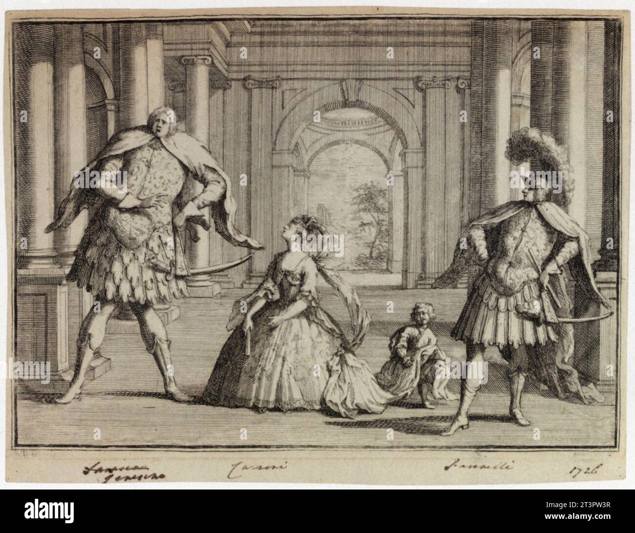 ARTIST UNKNOWN.Image of Gaetano Berenstatt as Flavio,Francesca Cuzzoni ...