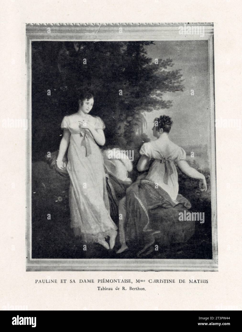 Pauline et sa dame piémontaise , madame Christine de Mathis. Tableau de ...
