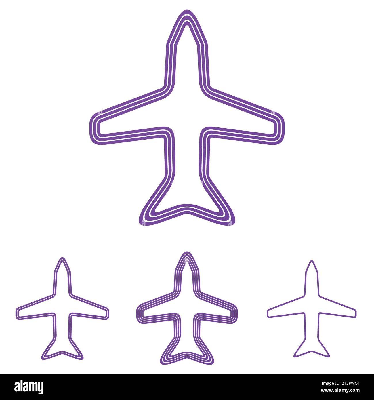Purple line airplane logo design set Royalty Free Vector Stock Vector ...