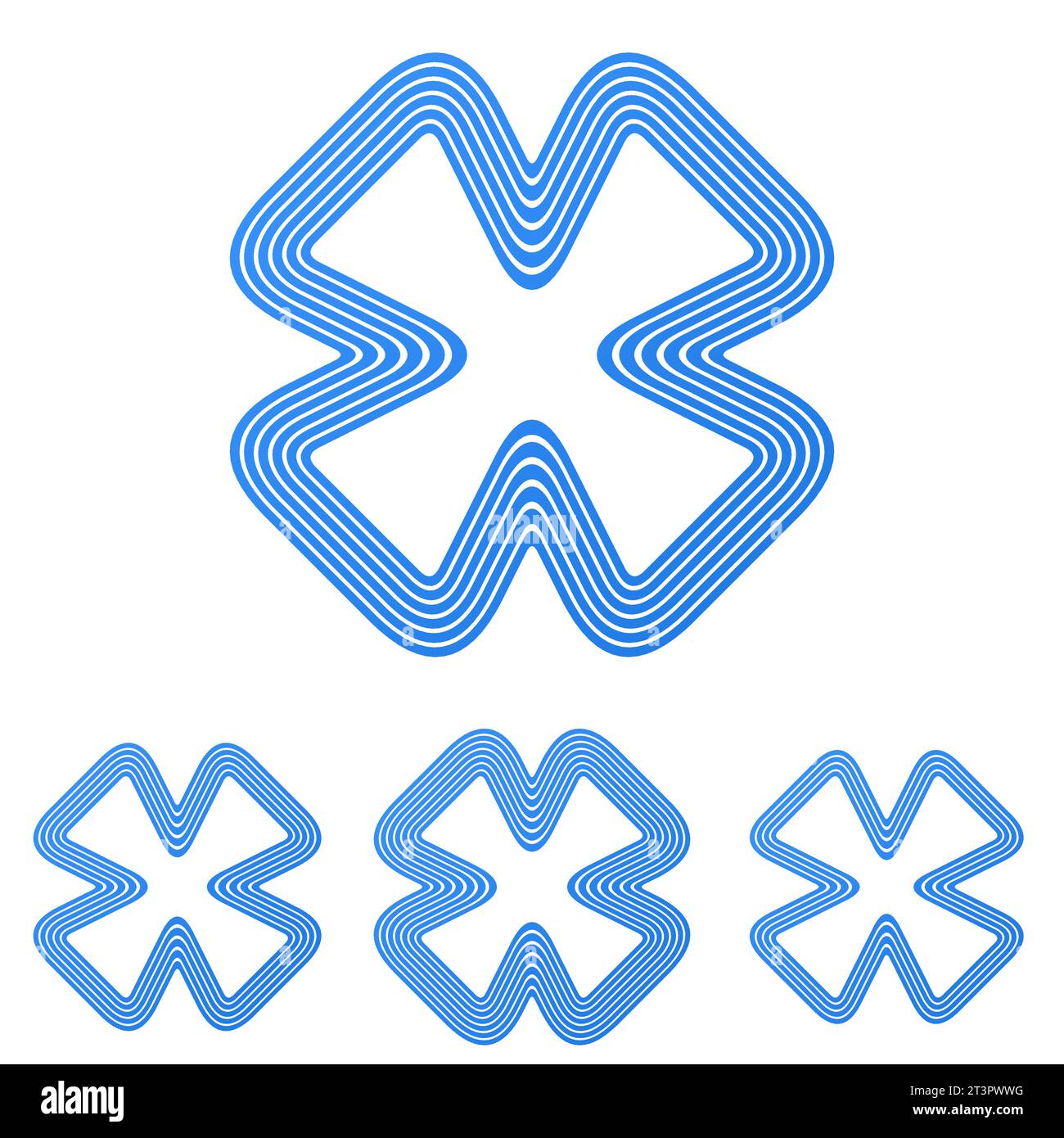 Blue line brand logo design set Royalty Free Vector Image Stock Vector ...