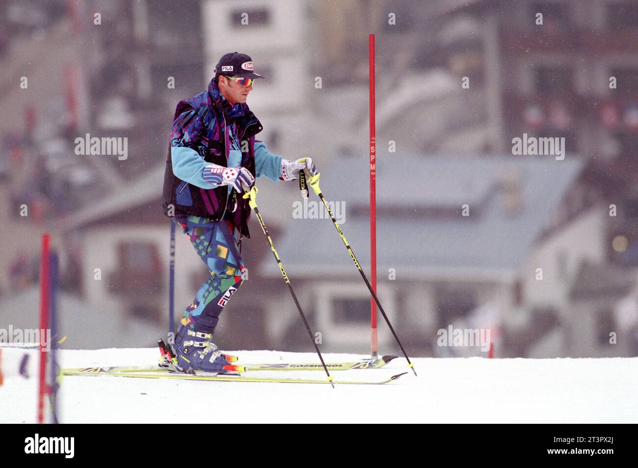 Italy Bormio 1995-03-18: Alberto Tomba, Italian skier, during the ...