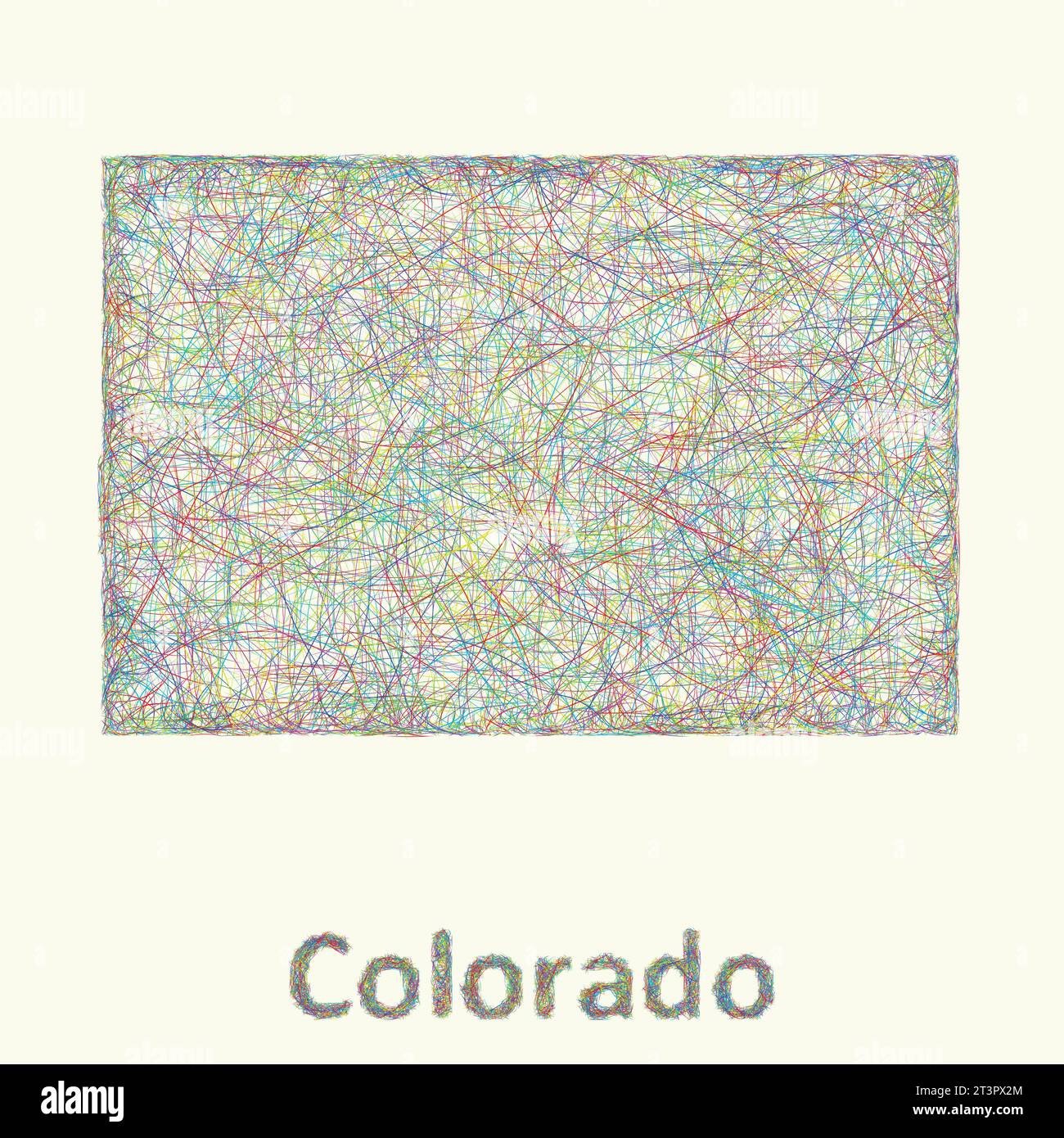Colorado line art map Royalty Free Vector Image Stock Vector Image ...
