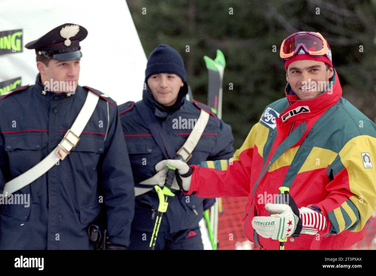 Italy Madonna di Campiglio 1993-12-12: Alberto Tomba, Italian skier ...