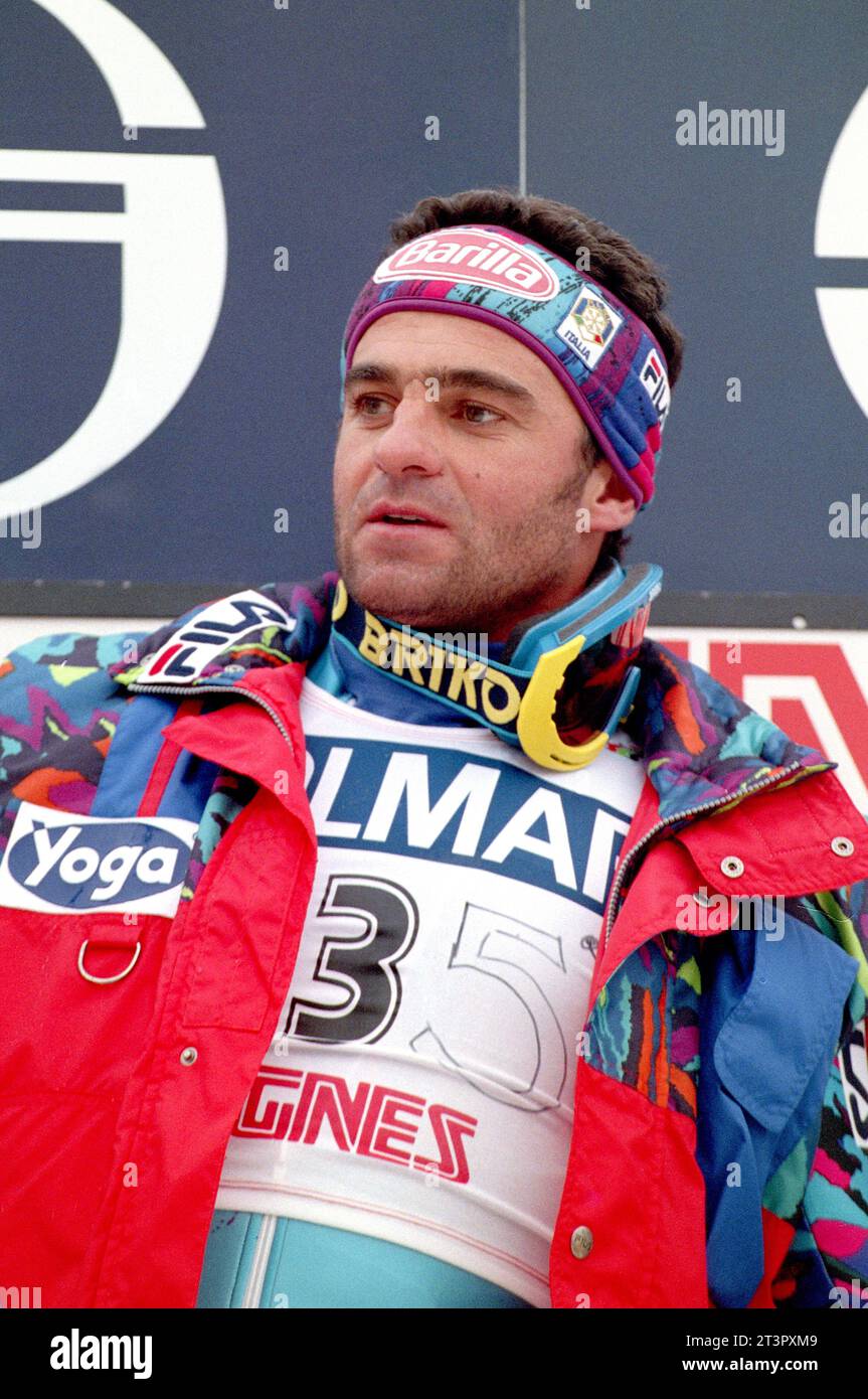 France Tignes 1994-12-04 :Alberto Tomba, Italian skier, during the 1994 ...
