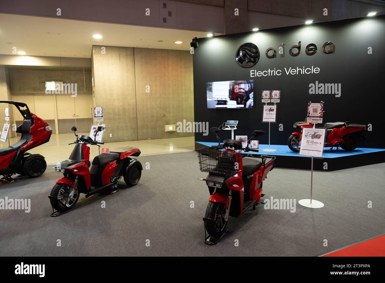 Tokyo, Japan. 26th Oct, 2023. The Aidea EV exhibit at the Japan Mobility Show at the Tokyo ...