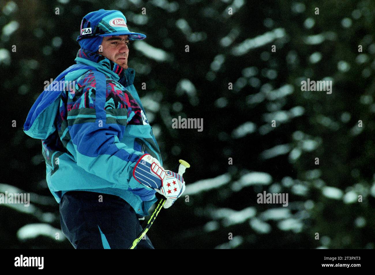 France Tignes 1994-12-04 :Alberto Tomba, Italian skier, during the 1994 ...