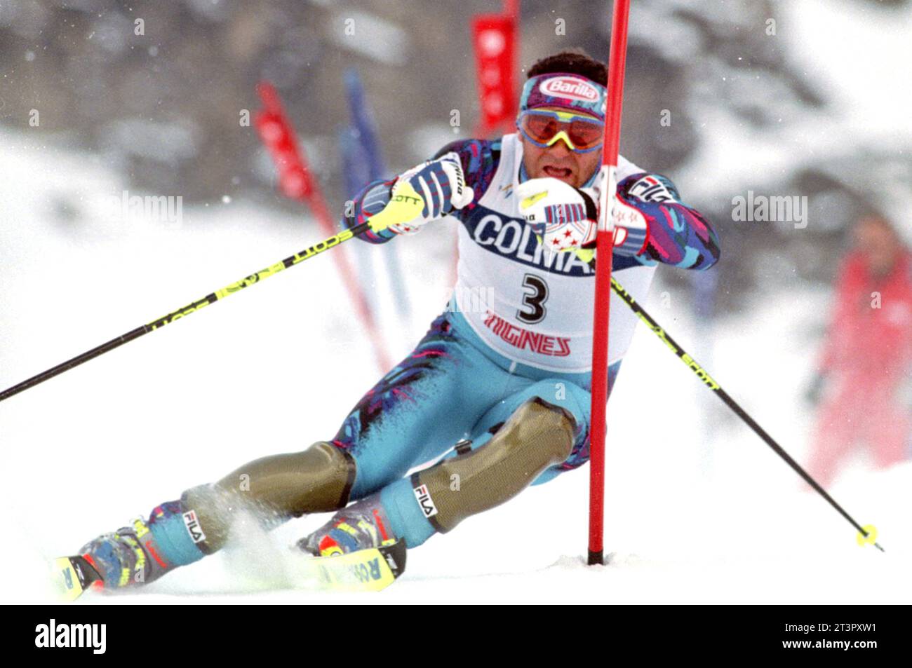 France Tignes 1994-12-04 :Alberto Tomba, Italian skier, during the 1994 ...