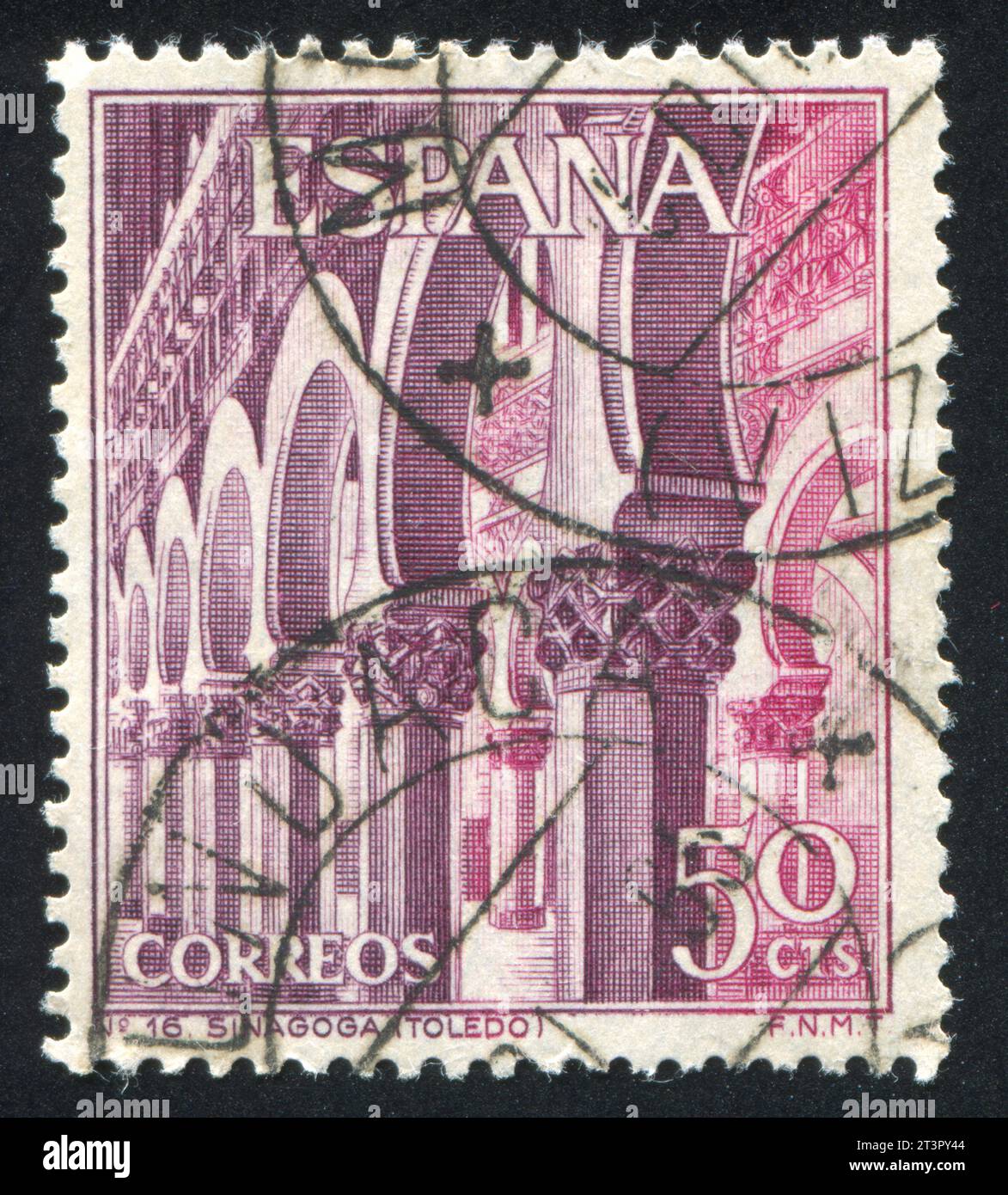 SPAIN - CIRCA 1964: stamp printed by Spain, shows Santa Maria La Blanca ...
