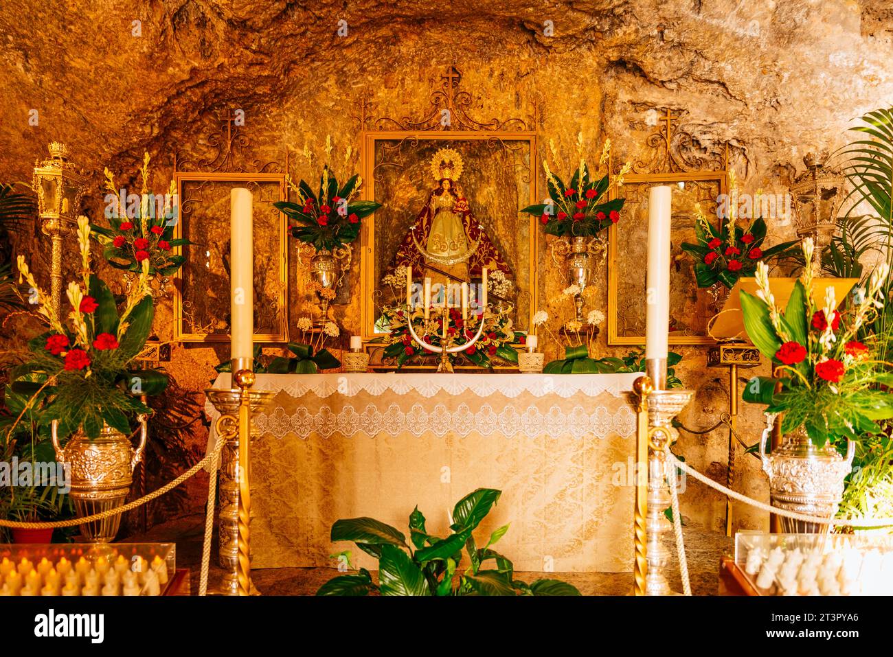 Interior. The hermitage of the Virgen de la Peña was excavated in the ...