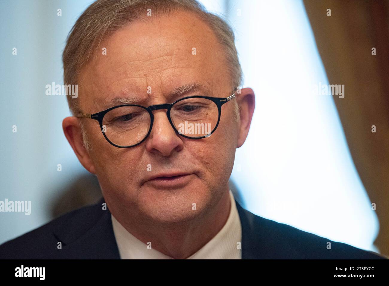 Prime Minister of Australia Anthony Albanese talks with recently ...