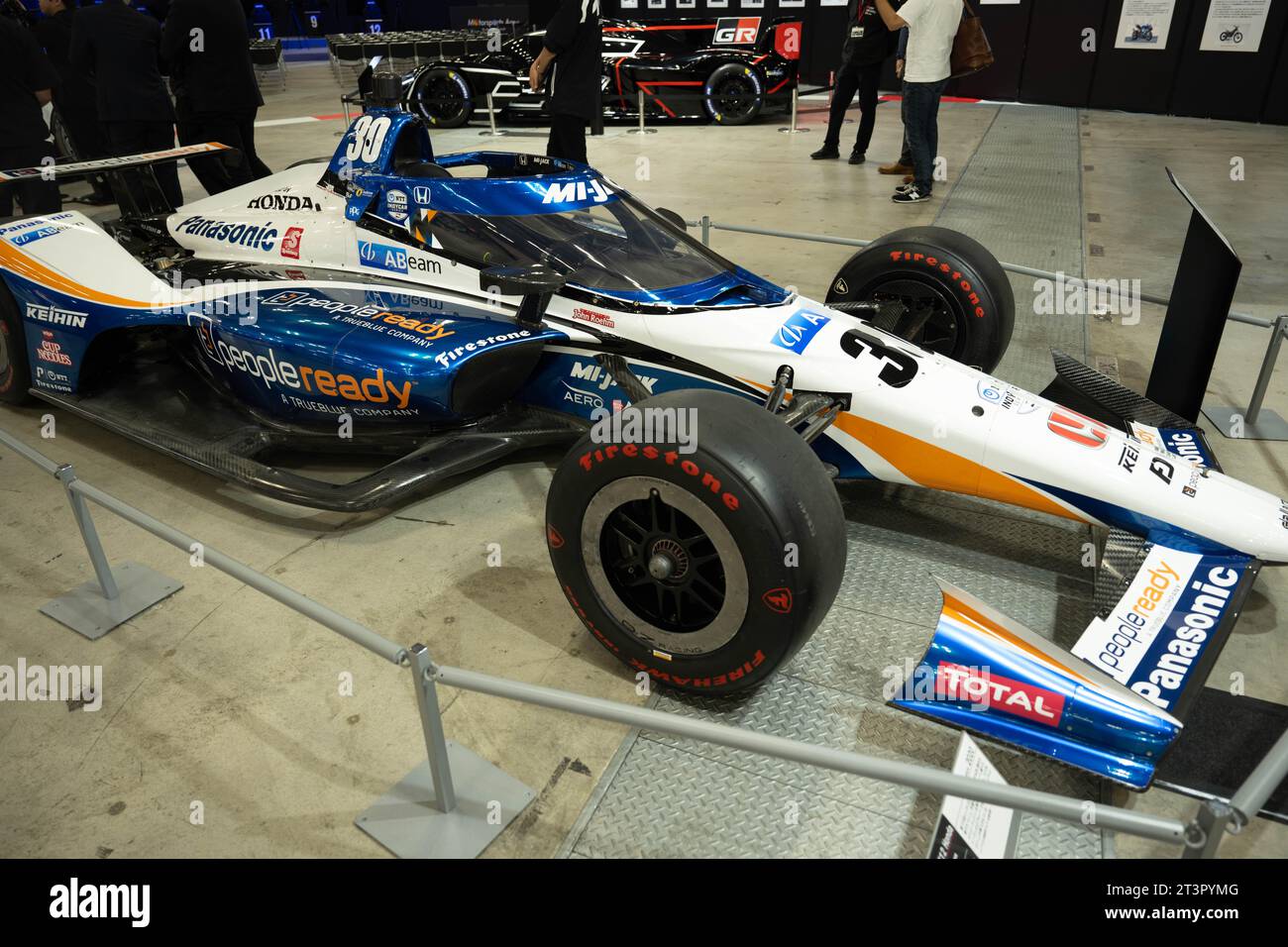 Tokyo, Japan. 26th Oct, 2023. Honda IndyCar race cars on display at the ...
