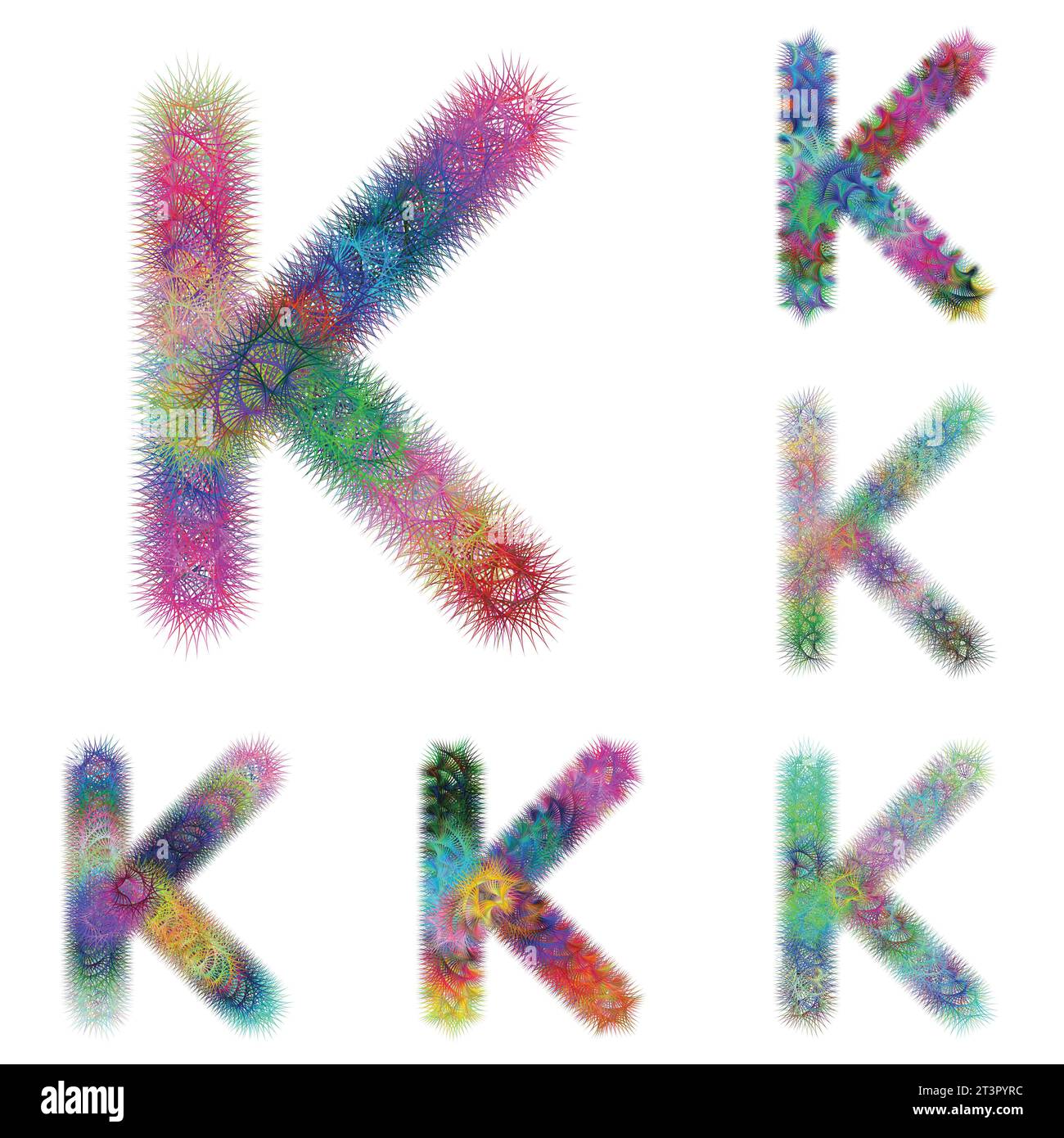 Happy colorful fractal font set - letter k Vector Image Stock Vector ...