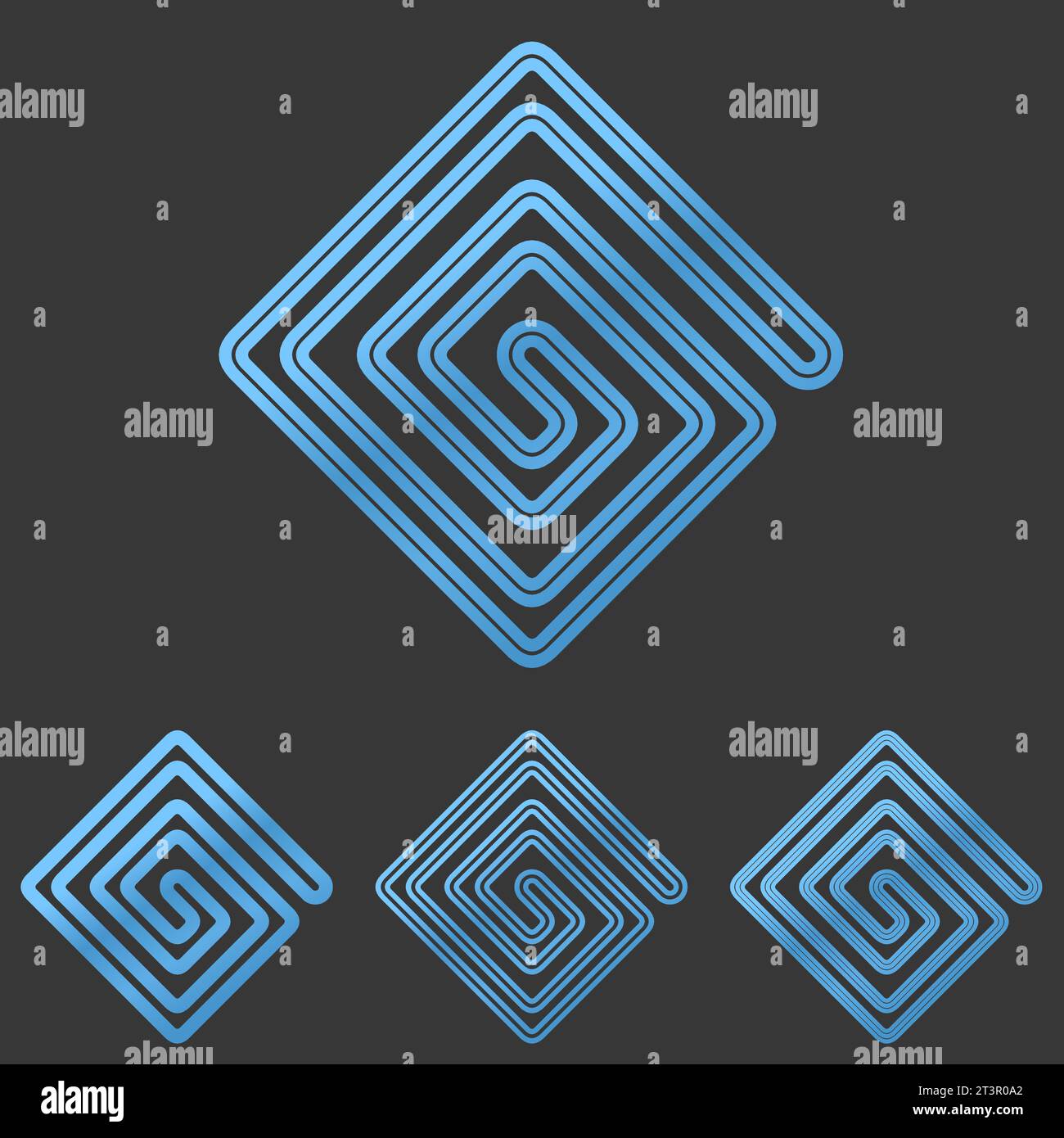 Blue line technology logo design set Royalty Free Vector Stock Vector ...
