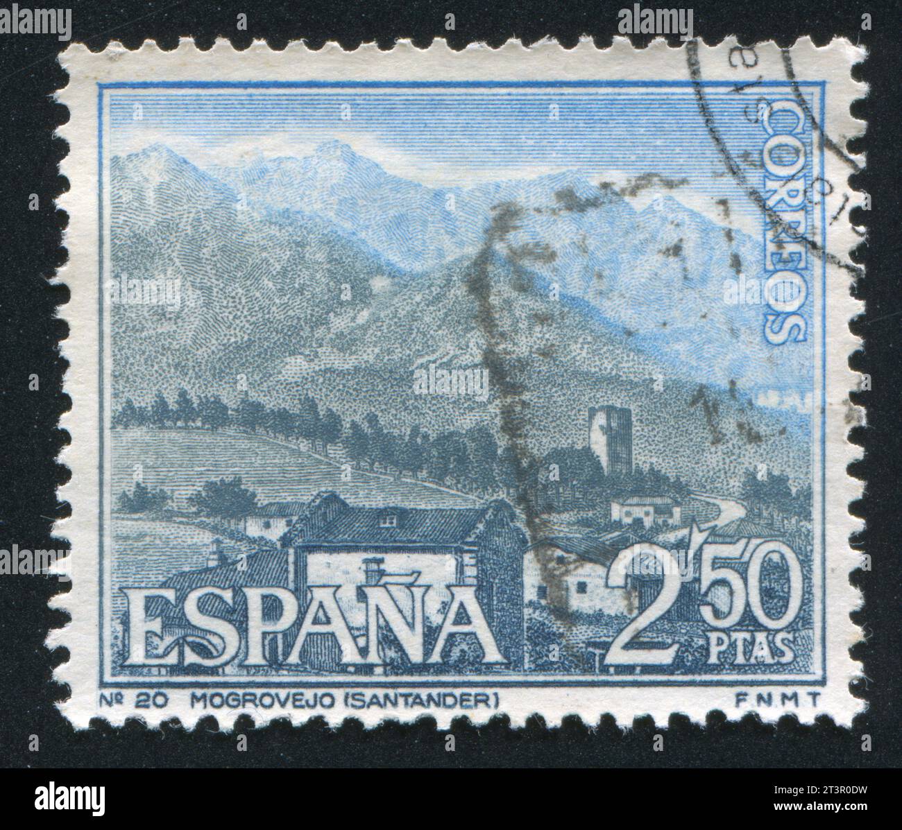 SPAIN - CIRCA 1965: stamp printed by Spain, shows View of Mogrovejo ...