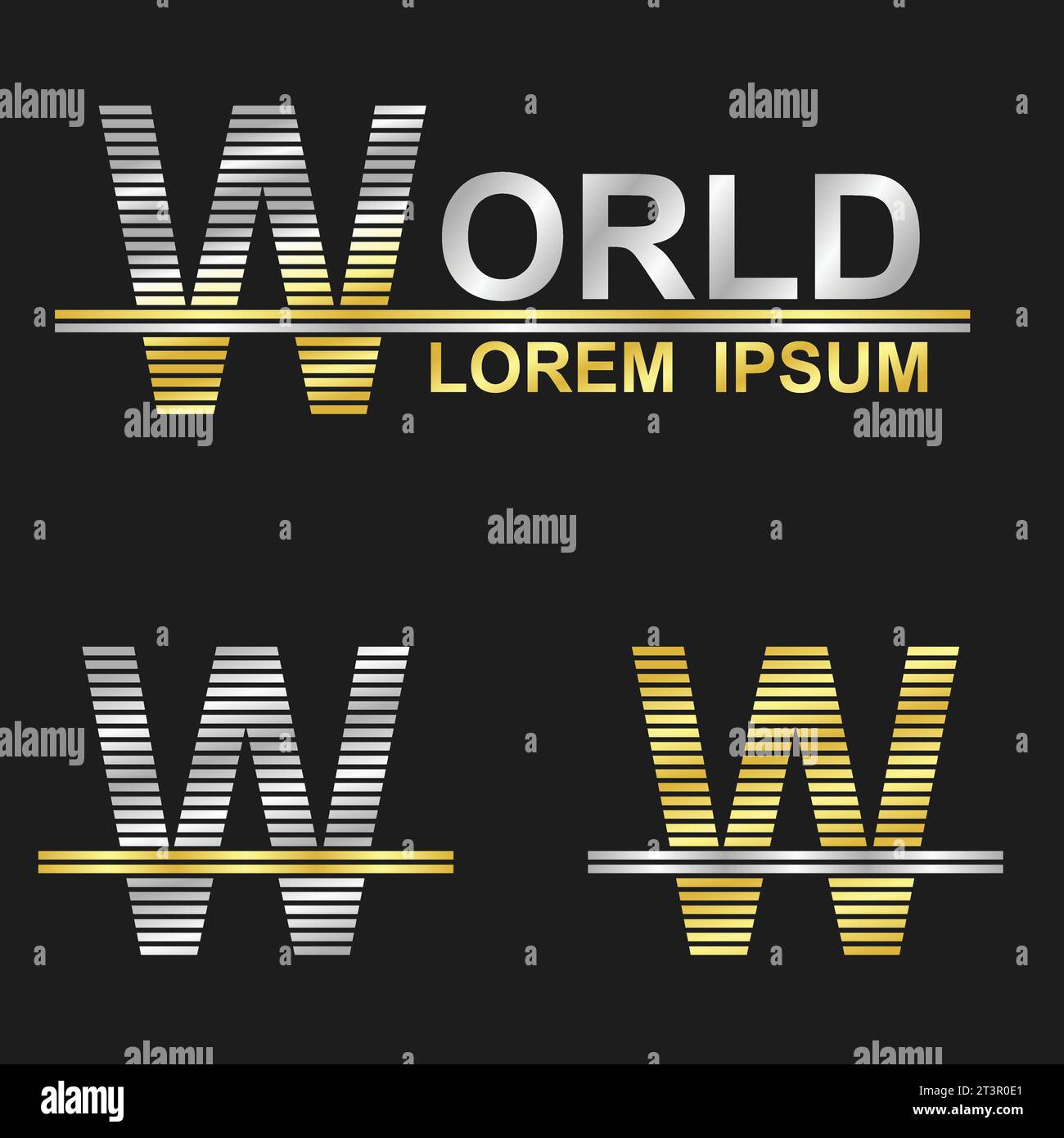 Metallic business font design - letter w Vector Image Stock Vector ...