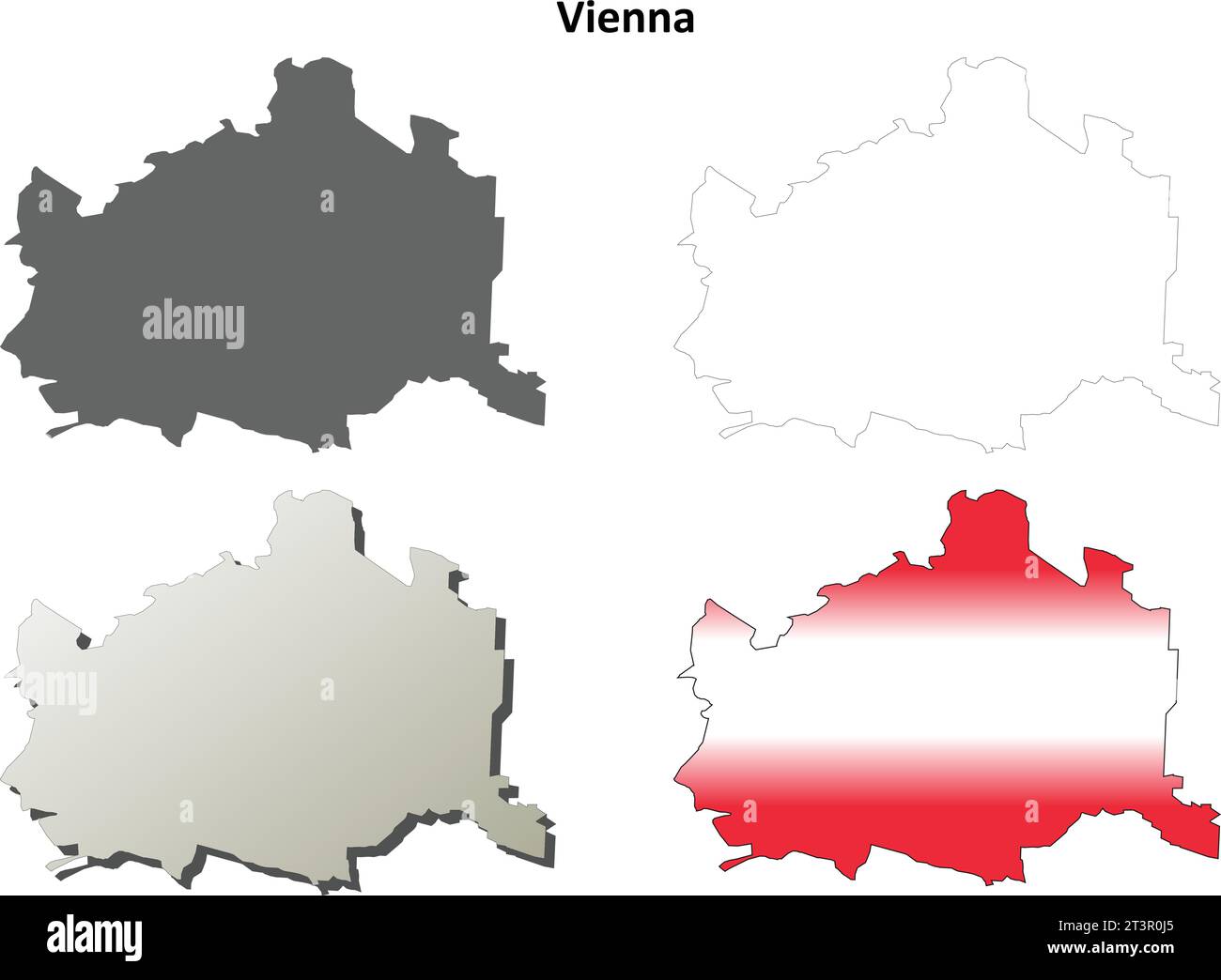 Vienna outline map Cut Out Stock Images & Pictures - Alamy