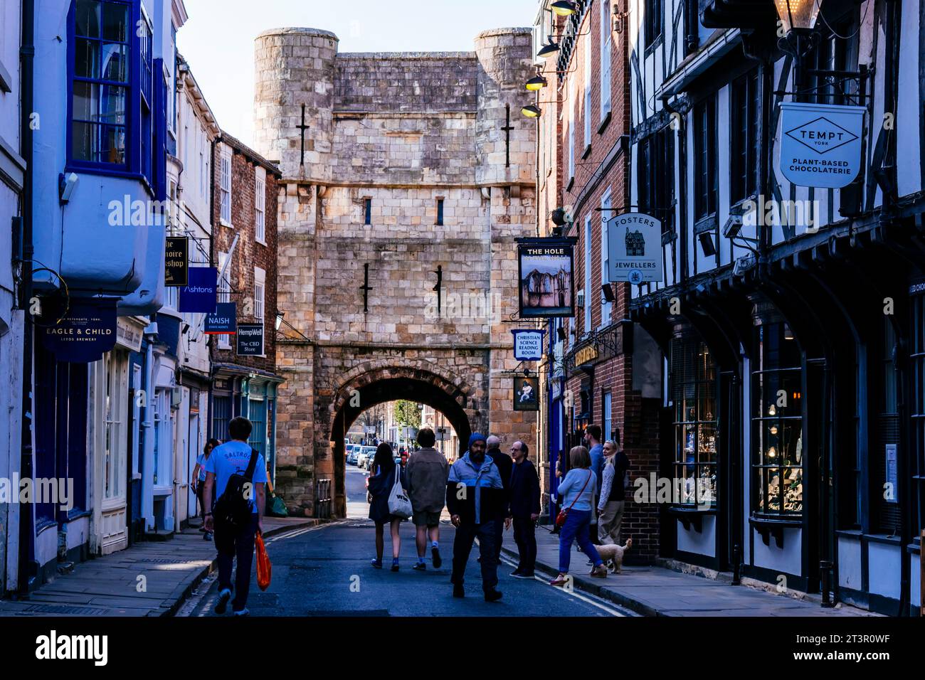 High Petergate and Bootham Bar, seen from inside, one of the four main ...