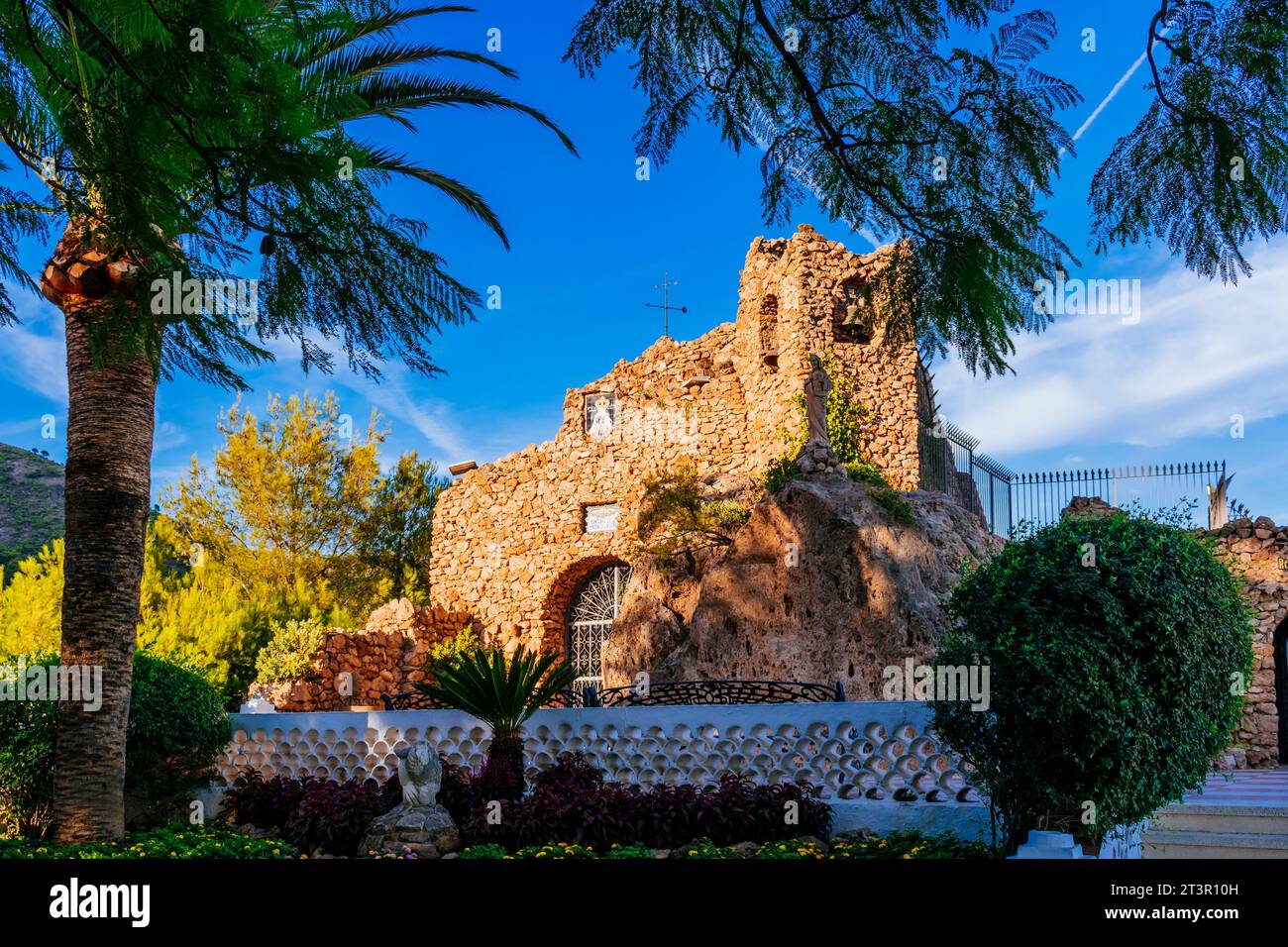 The hermitage of the Virgen de la Peña was excavated in the rock around ...