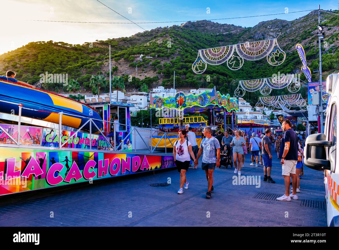 Attractions at the Mijas fair. Mijas Pueblo. Mijas, Málaga, Andalucia ...