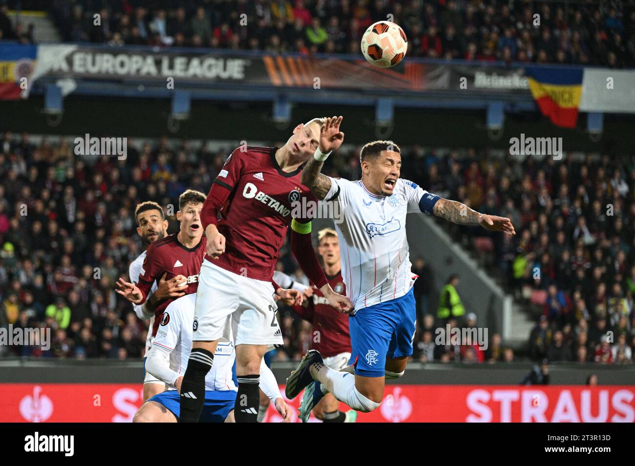 Prague, Czech Republic. 26th Oct, 2023. From left Filip Panak of Sparta ...