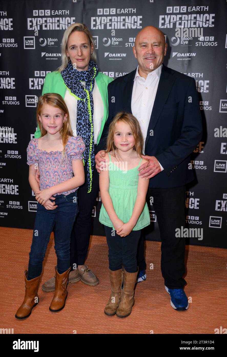 EDITORIAL USE ONLY Belinda and Brian Moore with their children at the ...