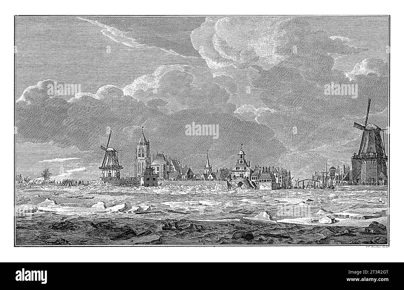 Kruiend ijs voor Gorinchem (plate 1), 1799, Johannes Christiaan Bendorp ...