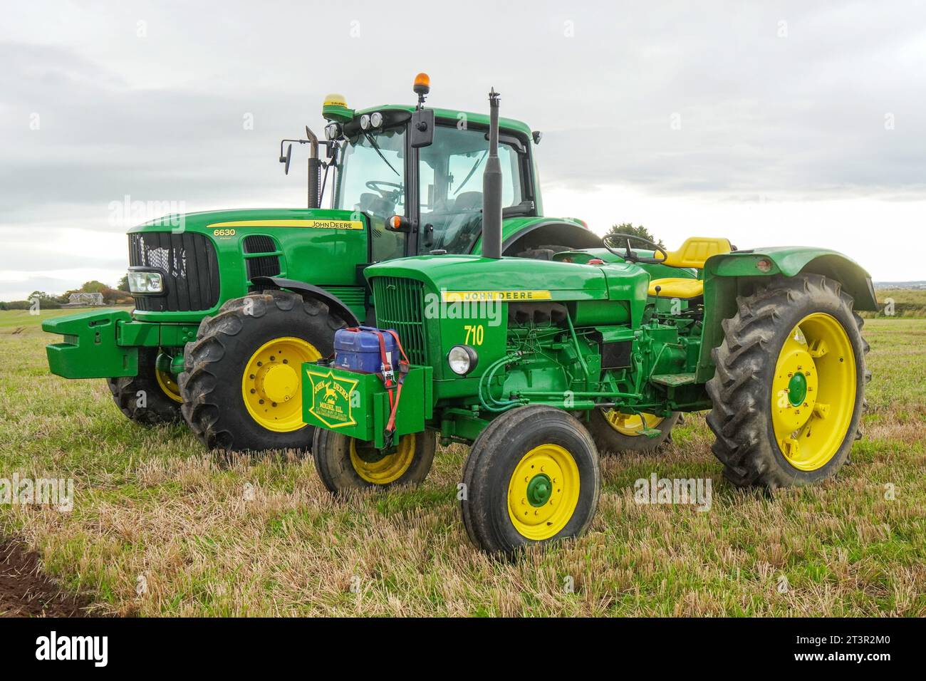 John Deere 6630 premium and John Deere 710 tractor on display at an ...