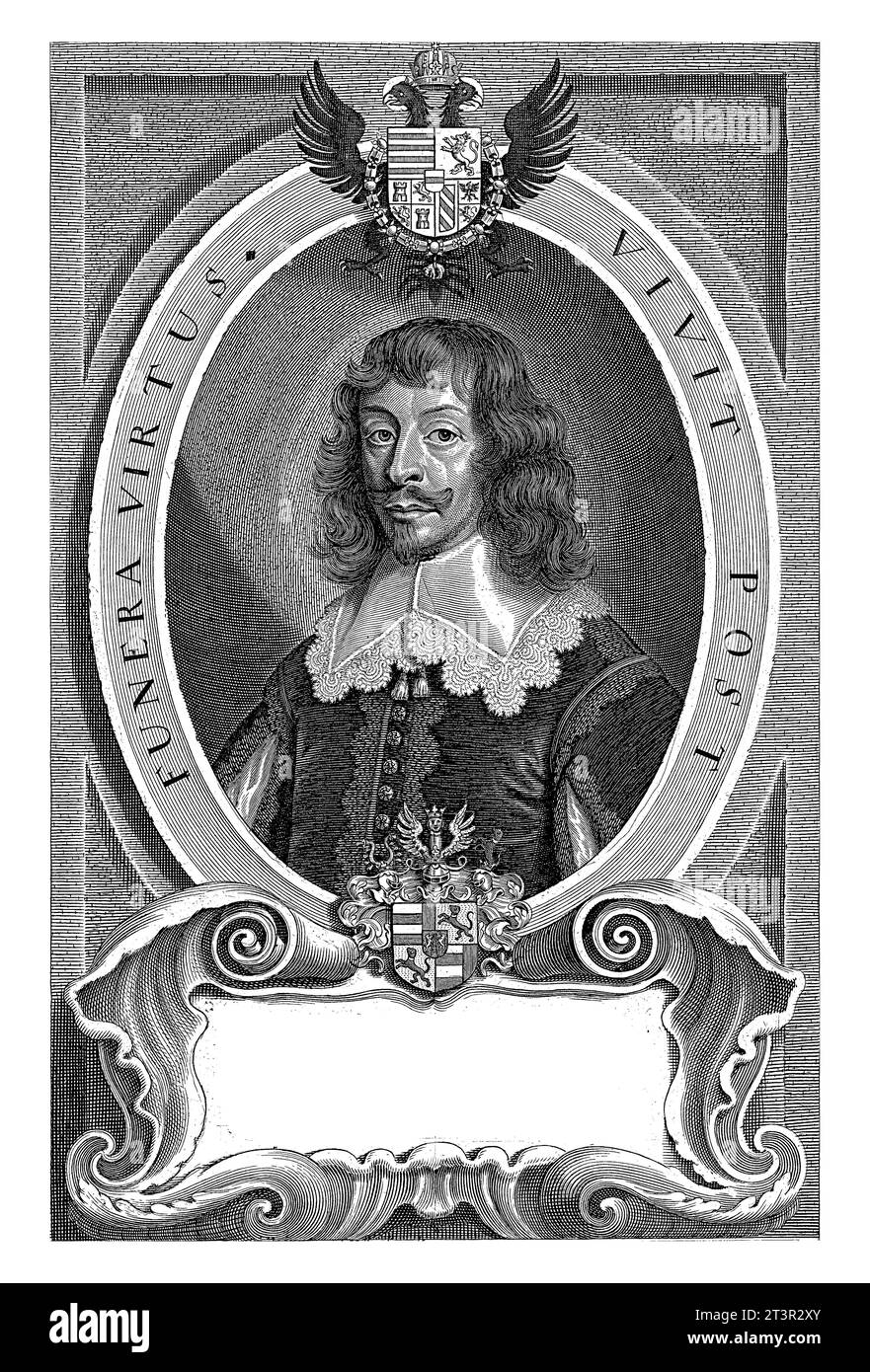 Portrait of Johann Maximilian, Pieter de Jode (II), after Anselm van Hulle, 1628 - 1670 Bust ...