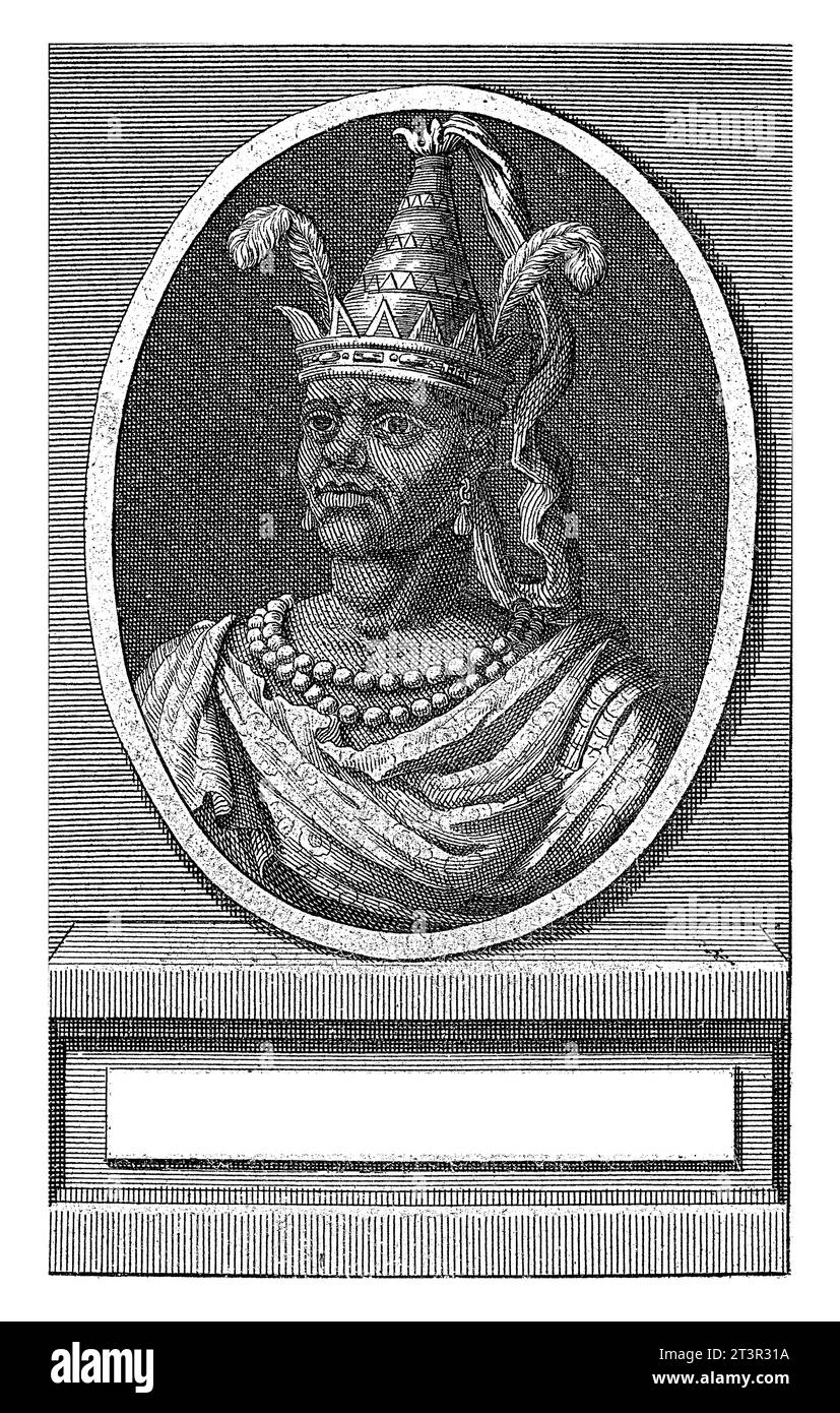 Portrait of a King of Ethiopia, Jan Lamsvelt, 1684 - 1743 Portrait bust ...