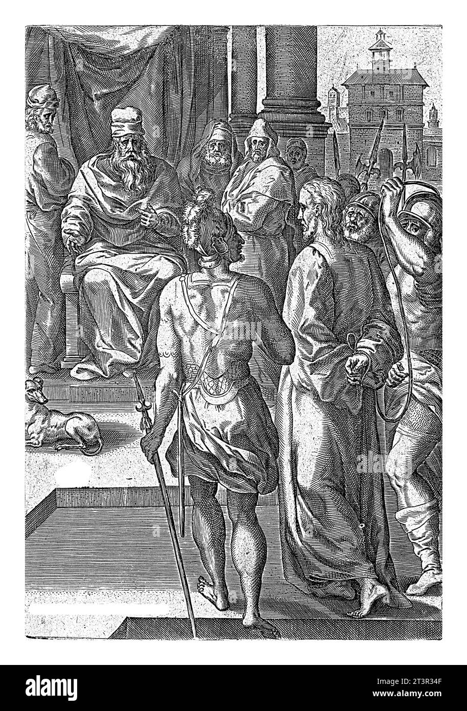Christ For Herod Johannes Wierix After Crispijn Van Den Broeck 1576 Christ Is Brought To King
