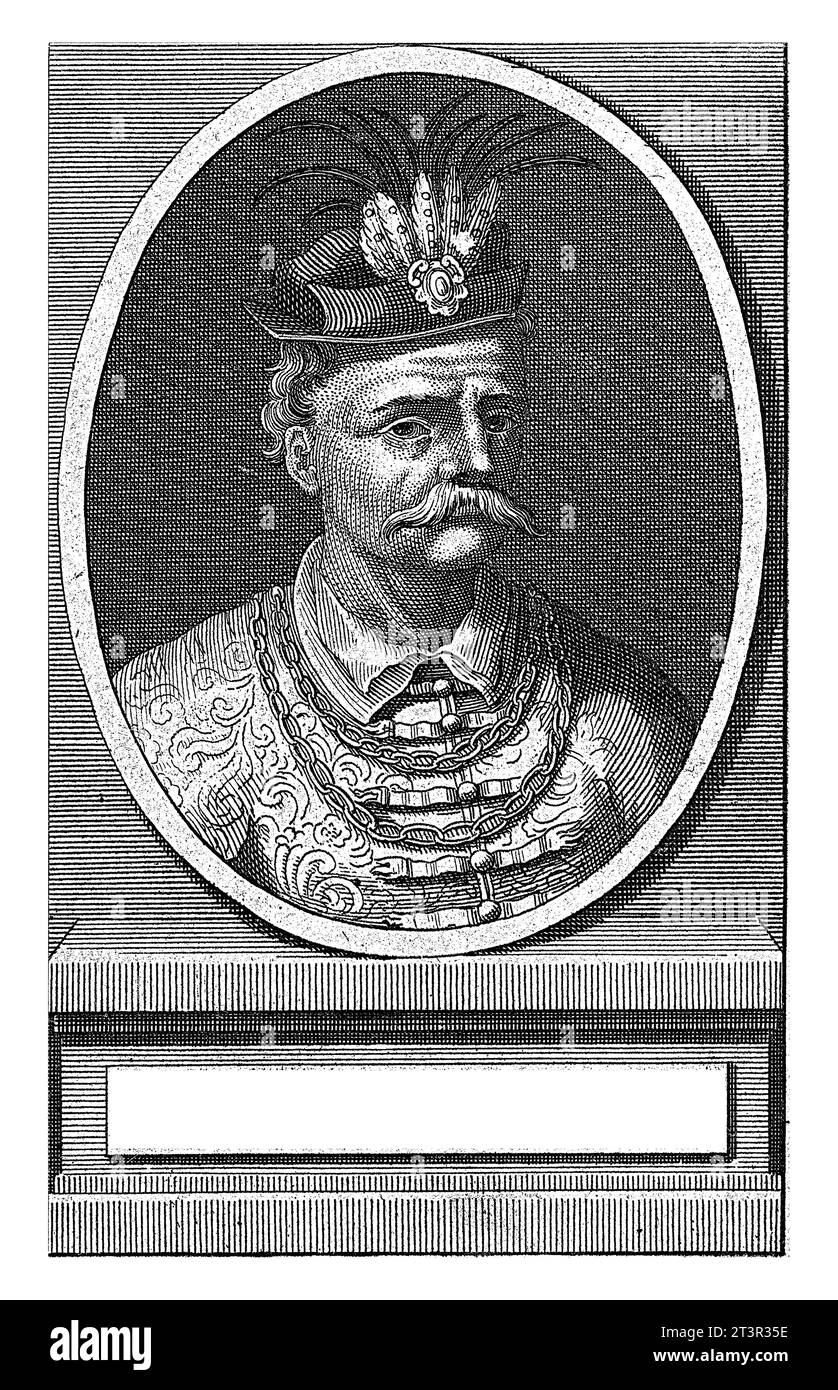 Portrait of Georg Skanderberg, Jan Lamsvelt, 1684 - 1743 Portrait bust ...