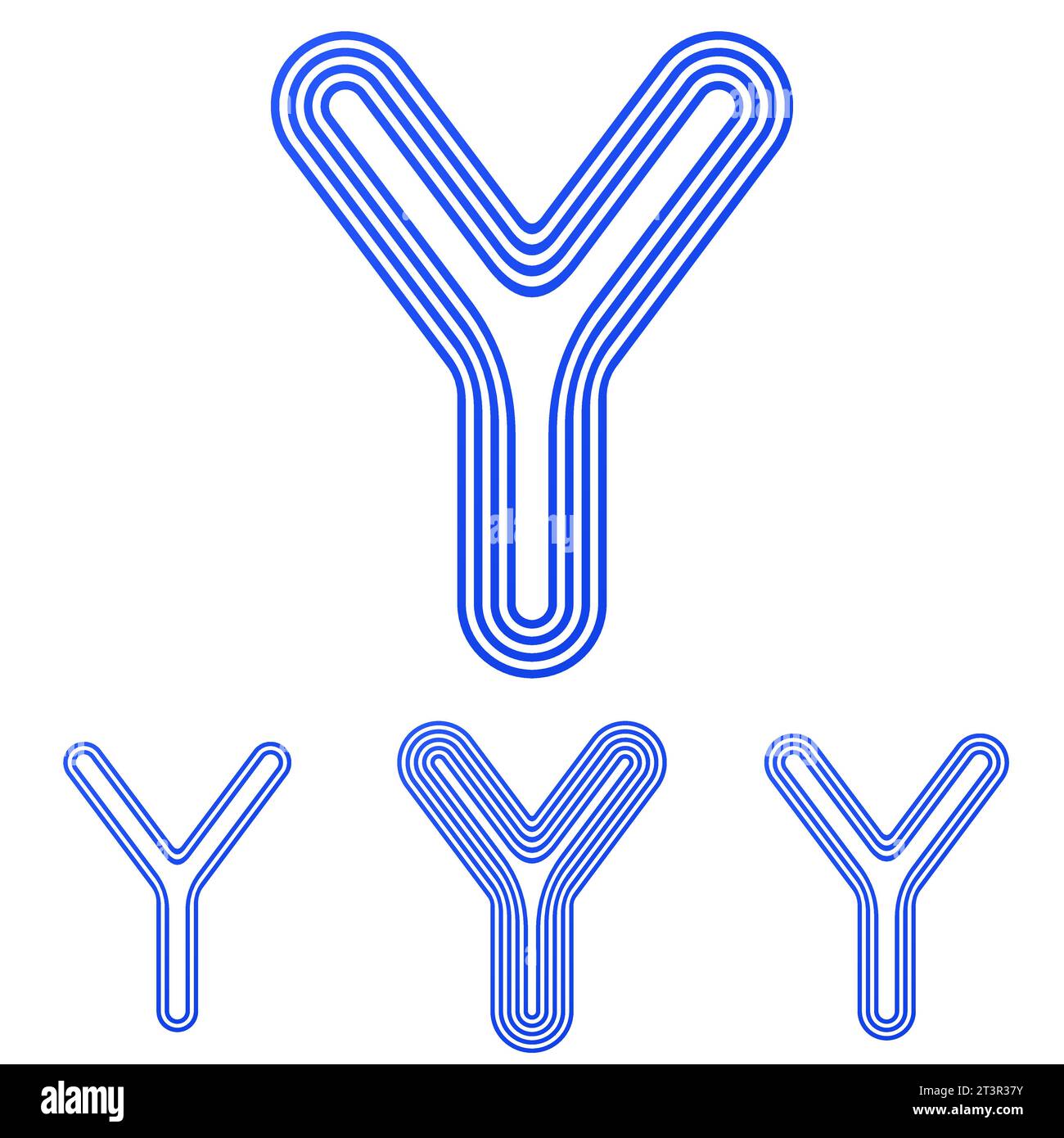 Blue line y logo design set Royalty Free Vector Image Stock Vector ...