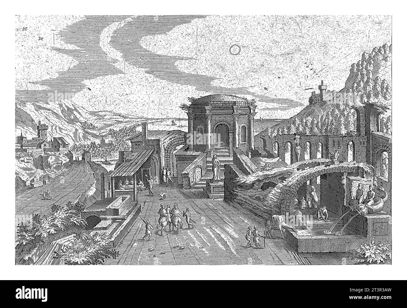 View of a ruin of a Greek hunting temple, Hendrick van Cleve, 1585 View ...
