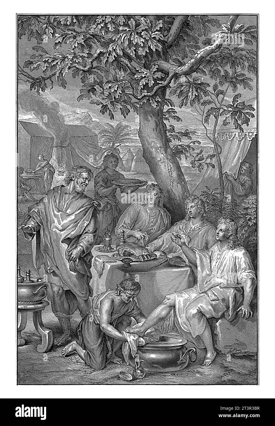 Abraham receives the three angels, Jacob de Later, after Gerard Hoet (I ...