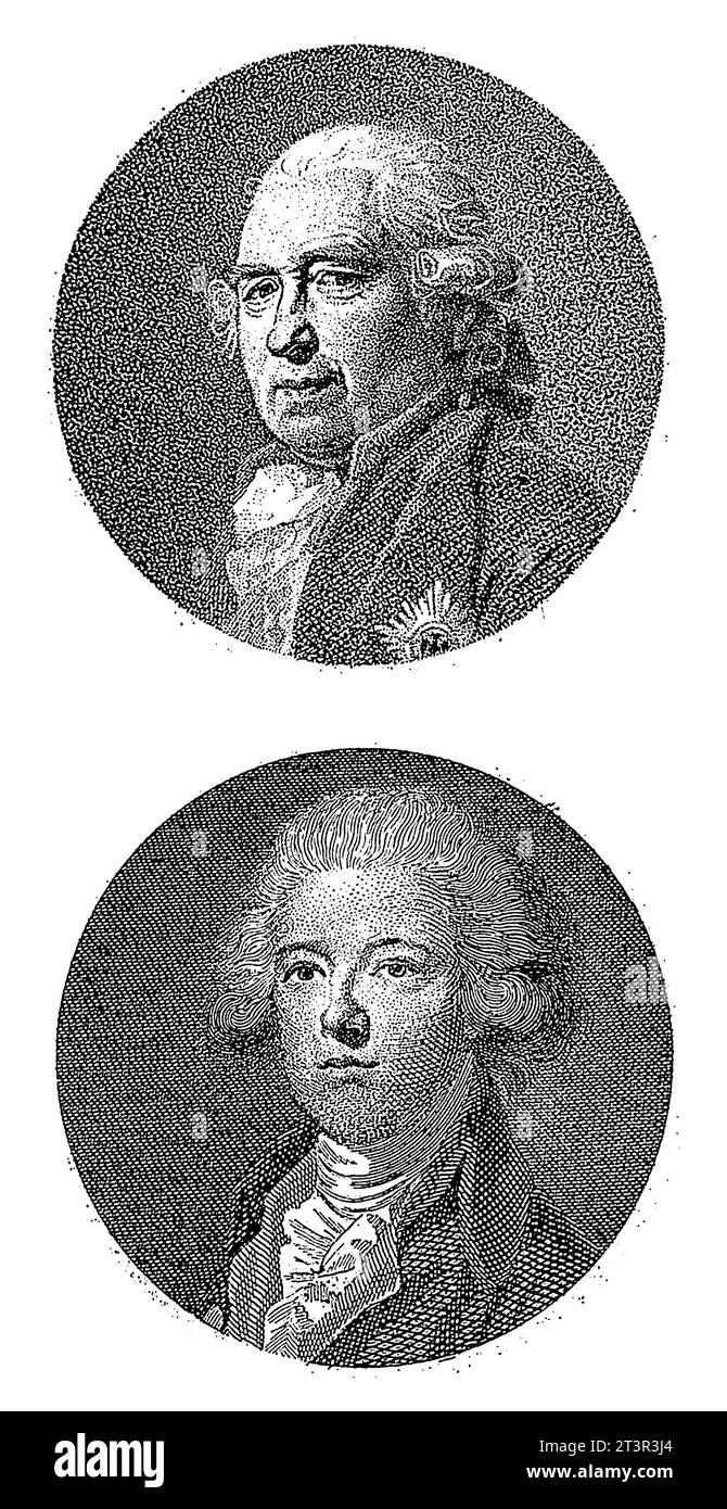 Portraits of Ewald Friedrich von Hertzberg and William Pitt, Johann ...