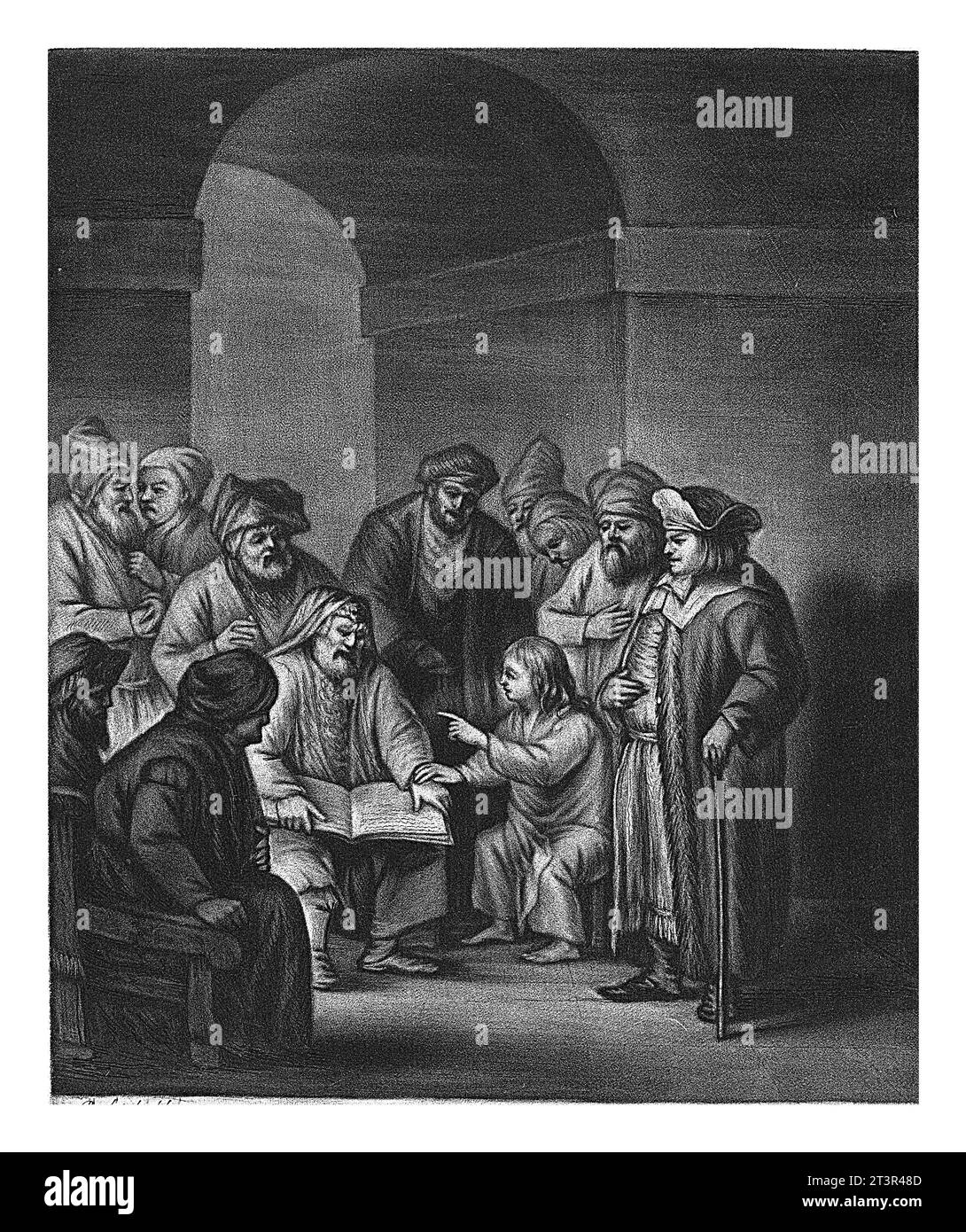 Twelve-year-old Christ in the temple, John Greenwood, after Rembrandt ...