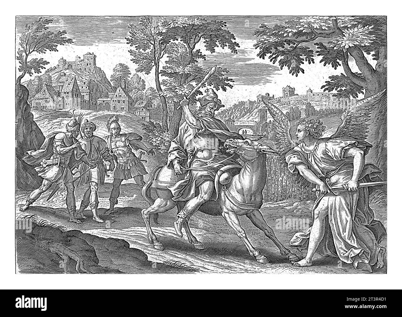 Balaam and the Donkey, Maerten de Vos, 1585 Balaam urges his donkey to ...