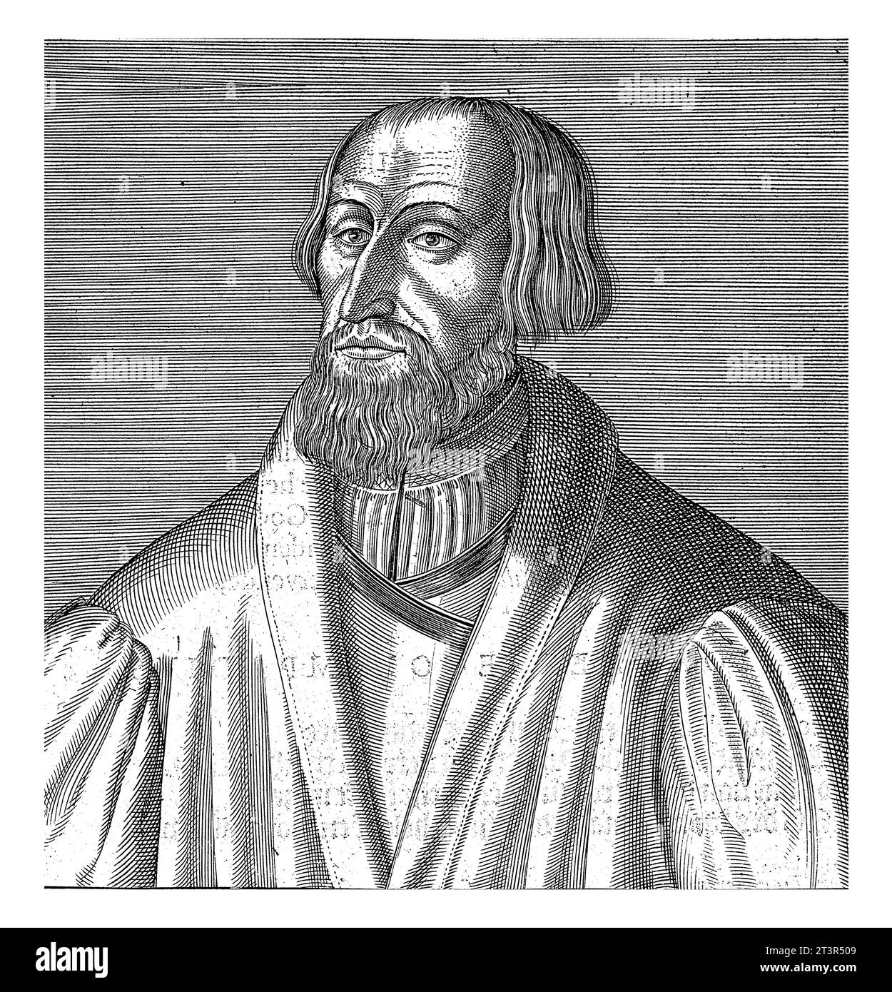 Portrait of Simon Grynaeus, Hendrick Hondius (I), 1599 Bust to the left ...
