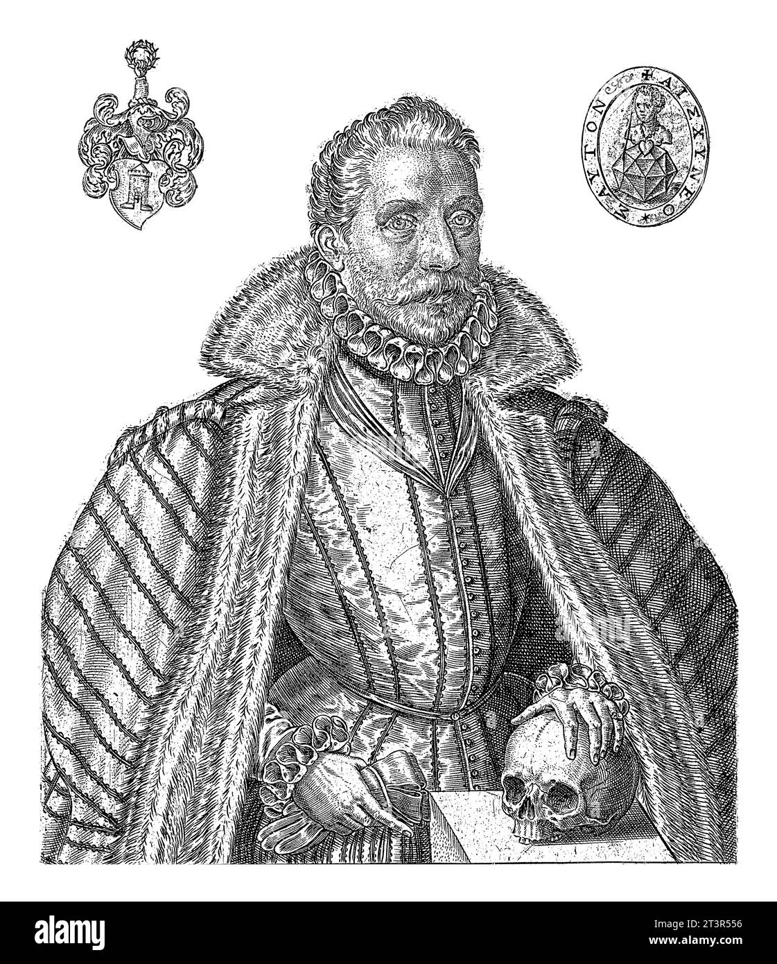 Portrait of Hadrianus Damman, Jacob de Gheyn, 1578 Half-length portrait ...