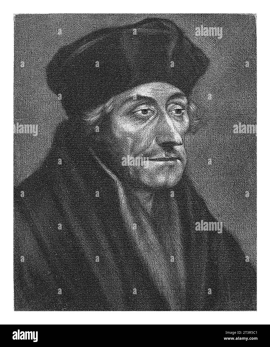 Portrait Desiderius Erasmus, Abraham Bloteling, after Hans Holbein (II ...