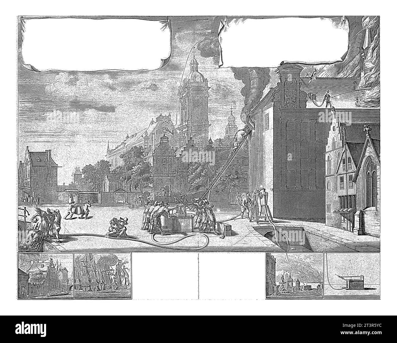 Application of the new fire hoses, 1677, anonymous, after Daniel ...