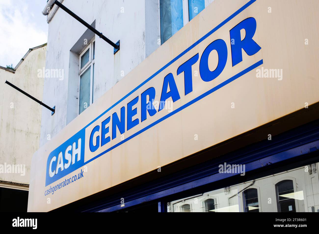 Cash Generator shop front blue and yellow sign in Union Street Torquay ...